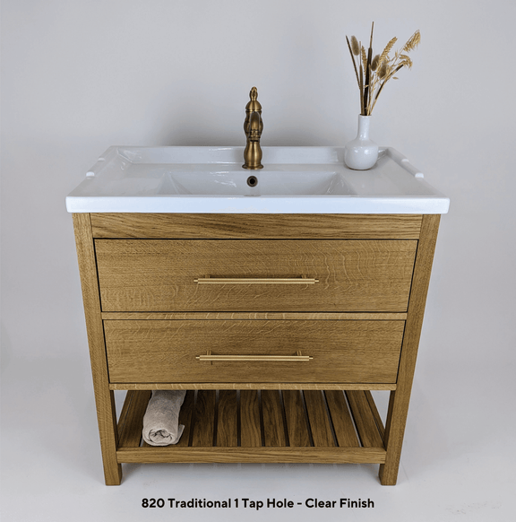 Medina Oak Vanity - Stylish 3-Drawer Bathroom Unit