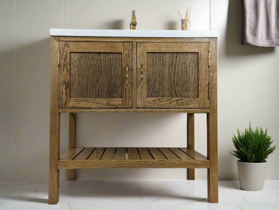 Adelaide Oak Bathroom Vanity - Elegant & Versatile