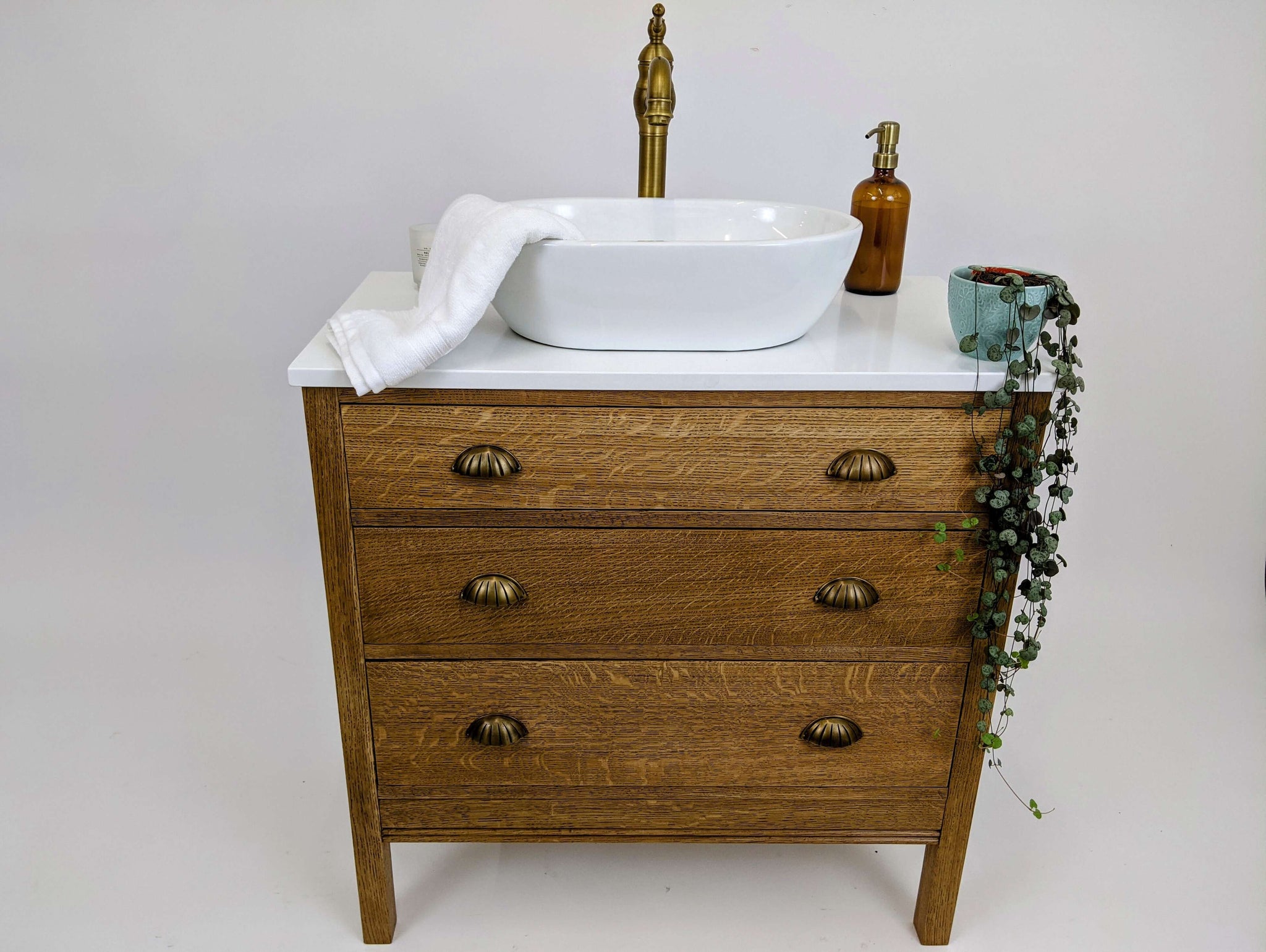 Hanover Oak Vanity Unit | Handmade Bathroom Furniture