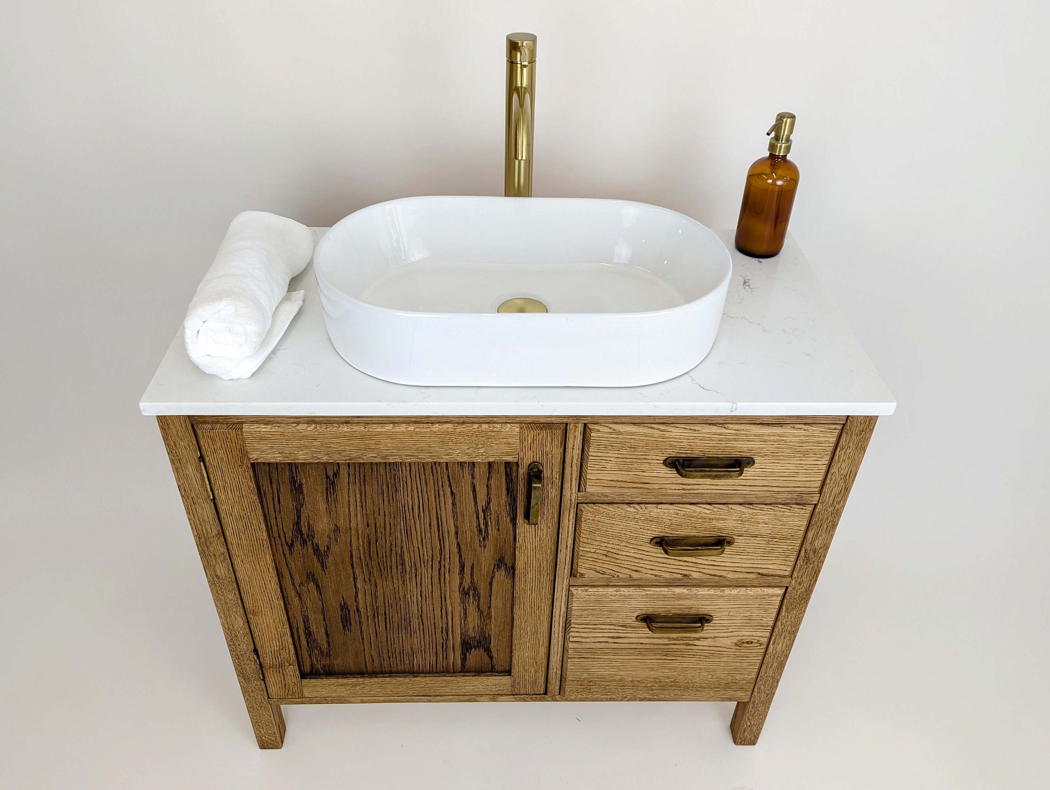Langdale Oak Vanity Unit - Handmade Custom Bathroom