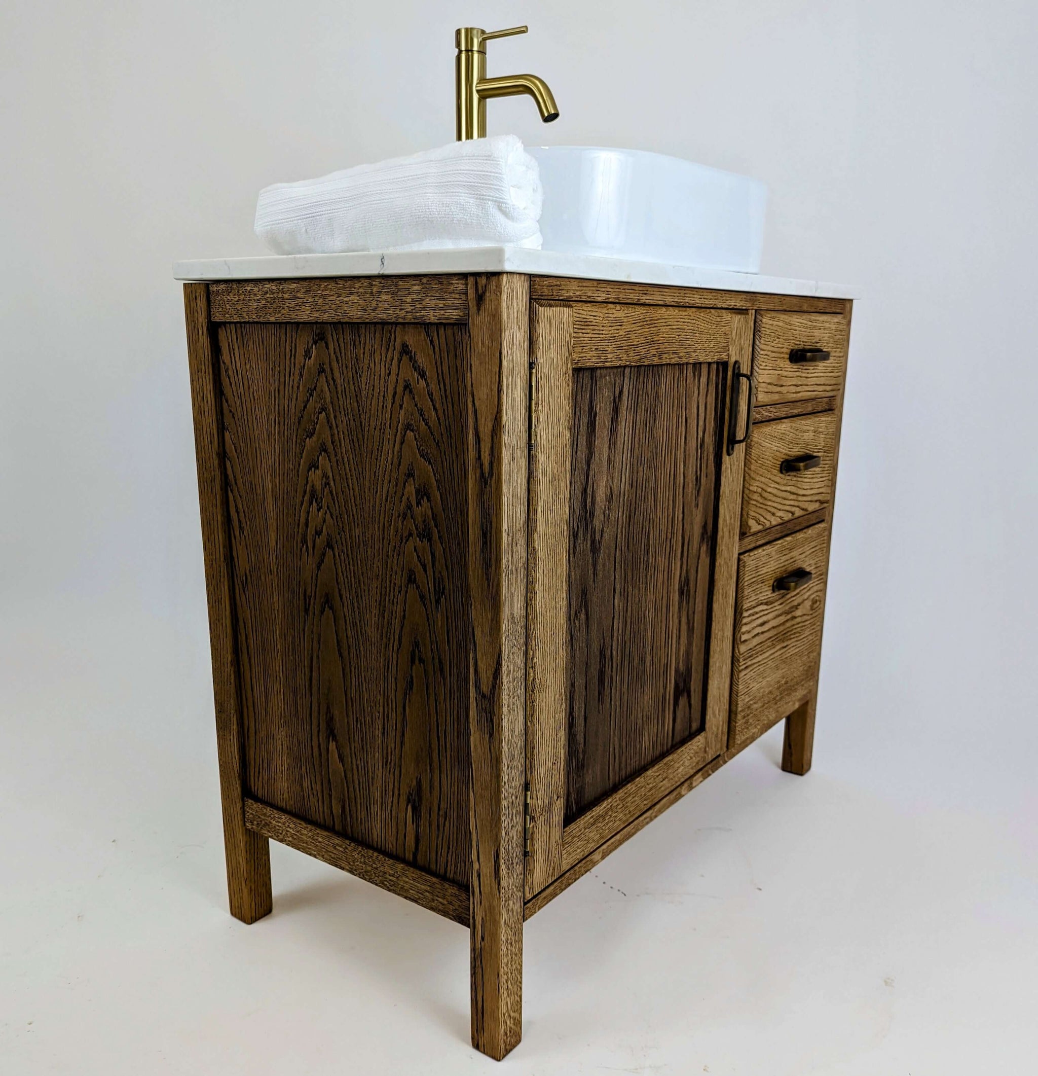 Langdale Oak Vanity Unit - Handmade Custom Bathroom