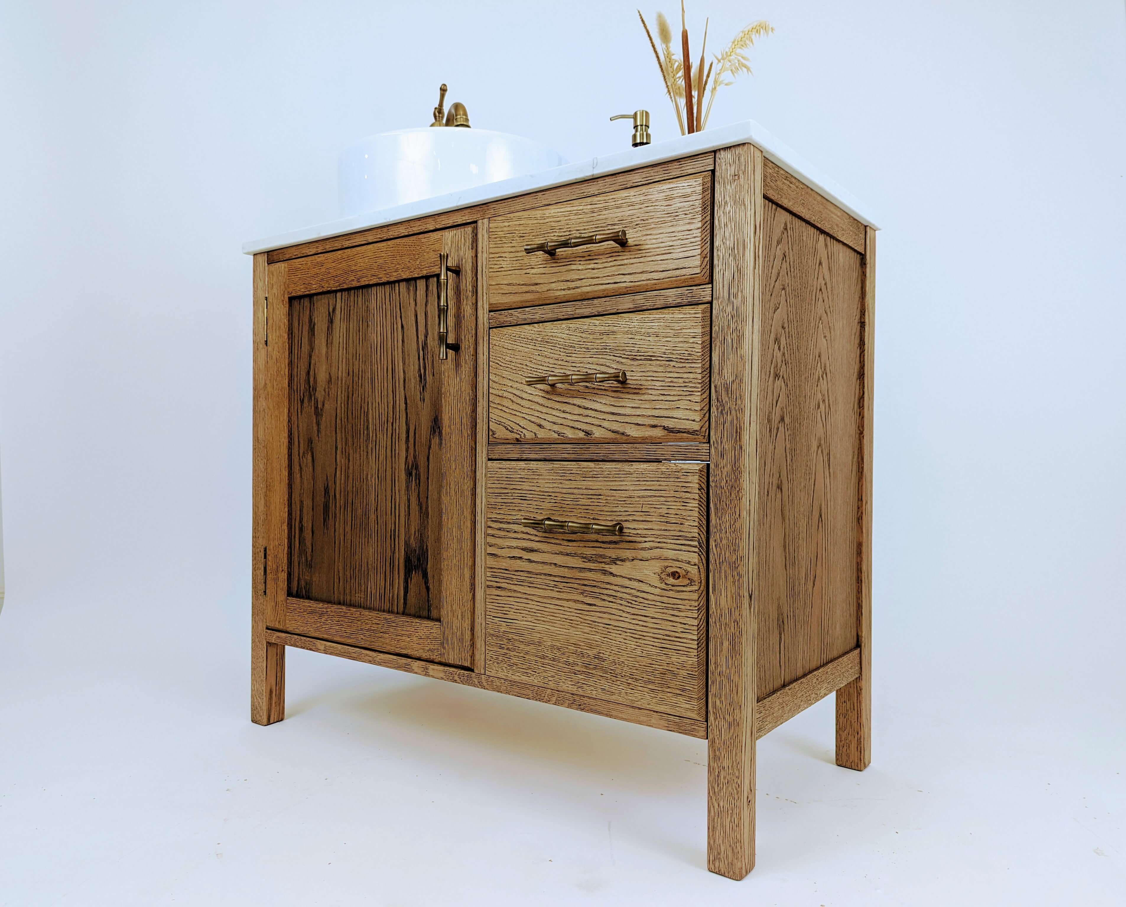 Langdale Oak Vanity Unit - Handmade Custom Bathroom